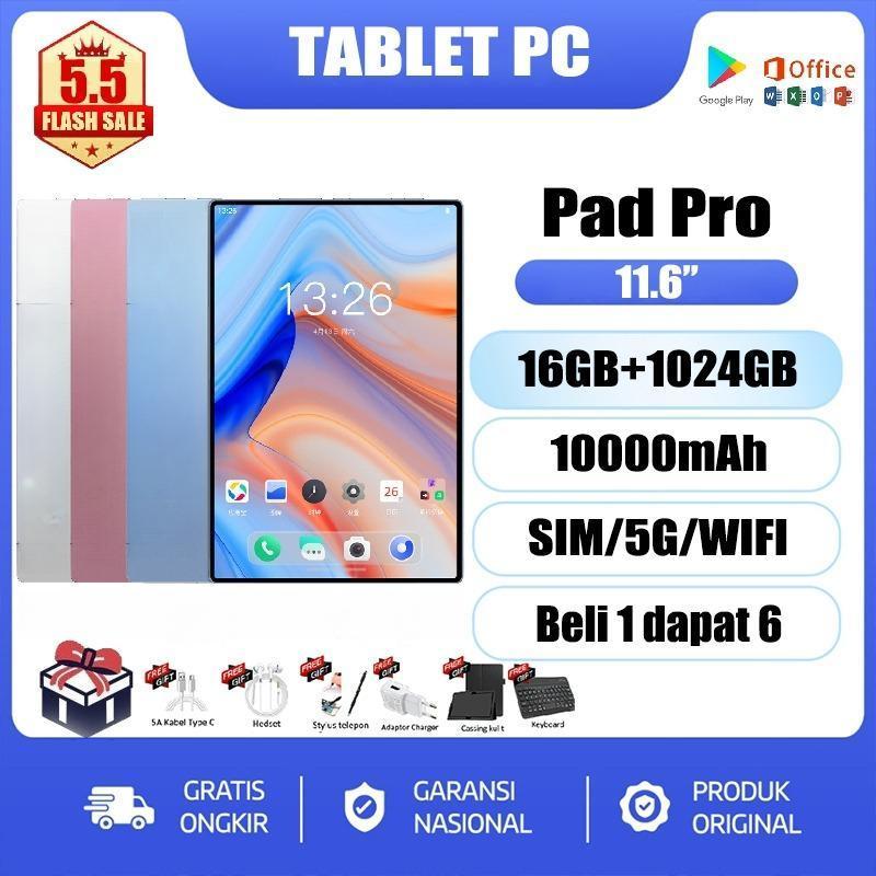 【Beli 1 Gratis 7】Tablet PC 11.6inch Tablet Murah Android 5G Tab 16GB ...