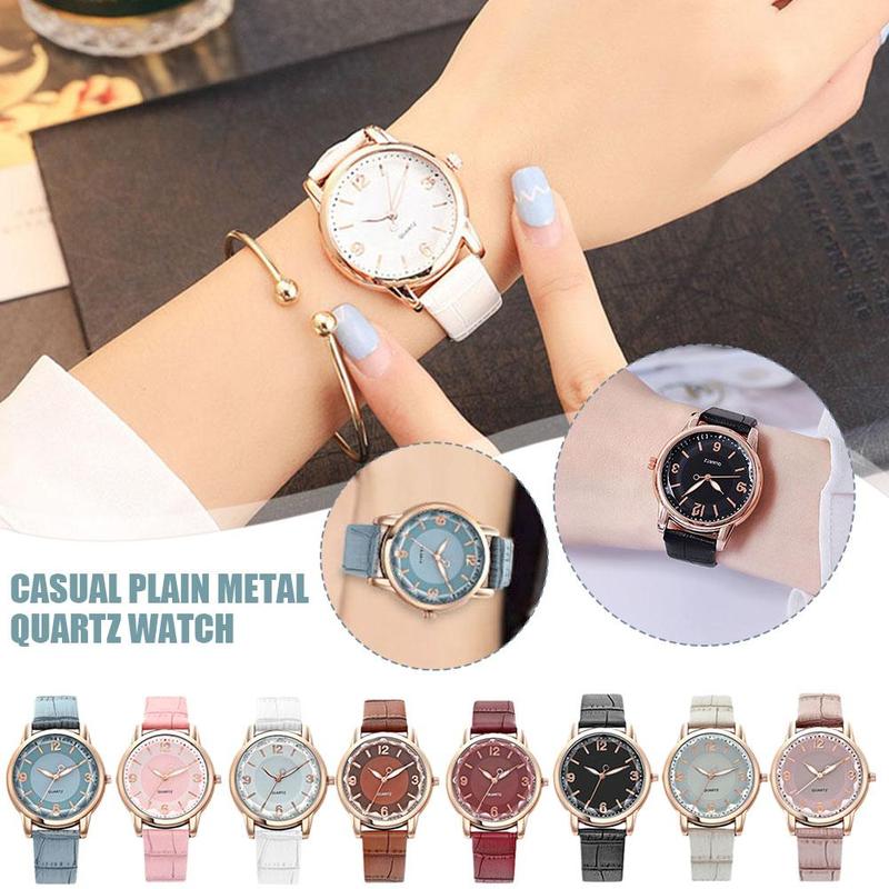 Casual Plain Metal Quartz Watch Quartz Watch Two-color Dial Creative ...