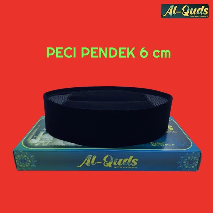 Promo Al-Quds Peci Hitam Pendek Anak dan Dewasa Songkok Kopiah Pendek ...
