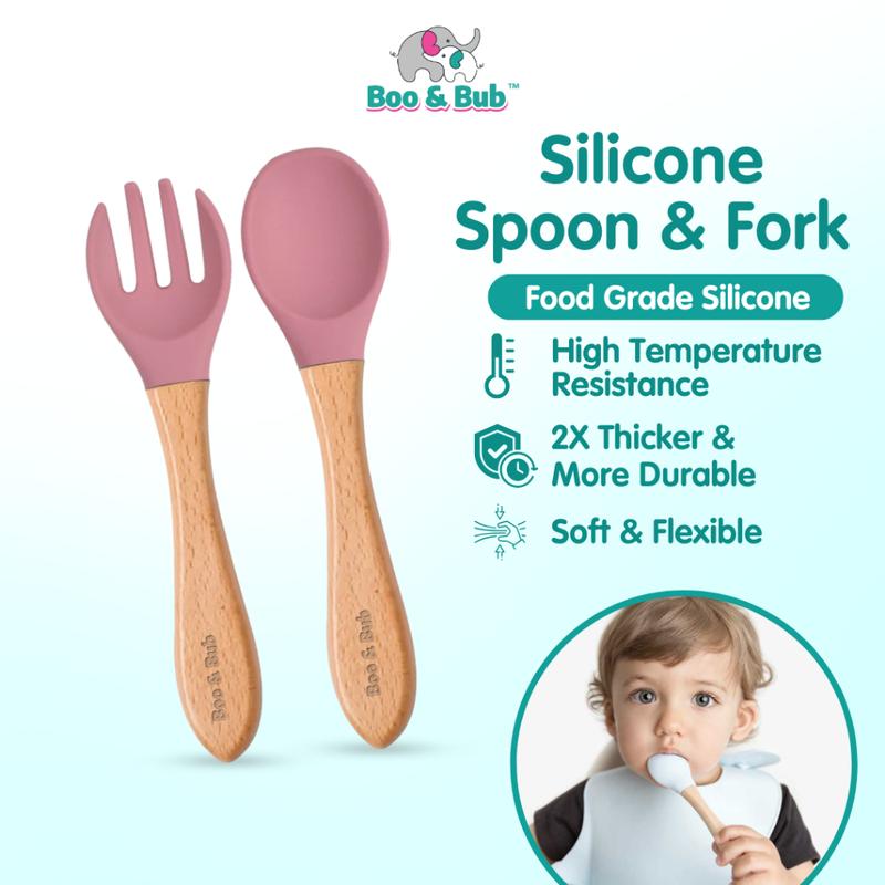 Baby Silicone Feeding Food Grade Spoon Fork Self Learning Sudu - TikTok ...