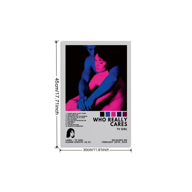 Who Really Cares?" TV Girl Canvas Art Poster - Bold & Chic Unframed ...