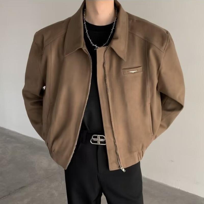 Jaket Zip Coklat Pendek, Gaya Retro Korea, Untuk Lelaki, Trend - TikTok ...