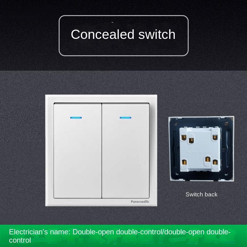 Panel Soket Suis Tersembunyi, Oufei, Jenis 86, Suis Kawalan Dwi ...