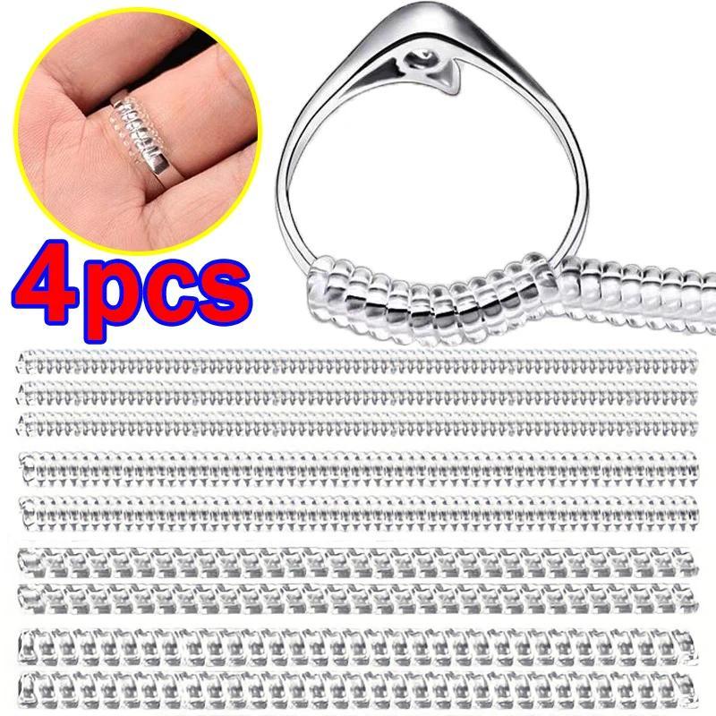 1/4Pcs Ring Size Reducer Tools Transparent Invisible Spiral Based ...