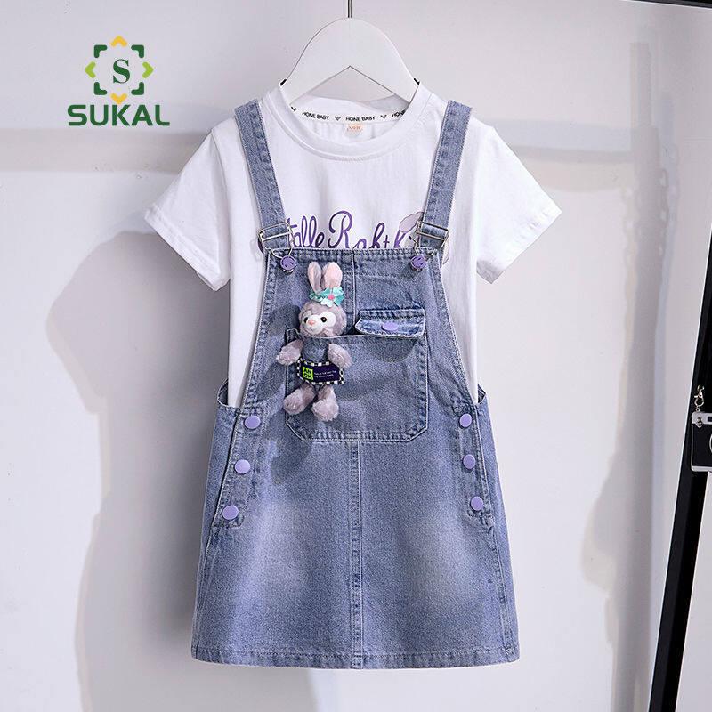 Sukal girls denim overalls Stella Lucente girls bib jeans children kids outfit children clothing ...