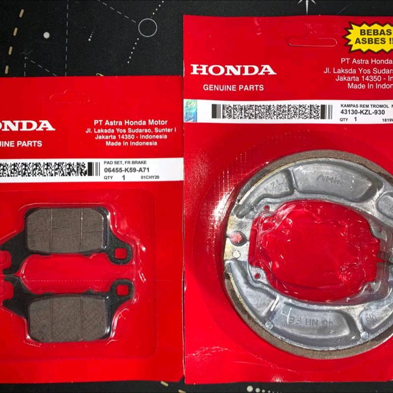 GENUINE HONDA BRAKE SHOE/BRAKE PAD COMBO CLICK V2 CLICK125/CLICK150 ...
