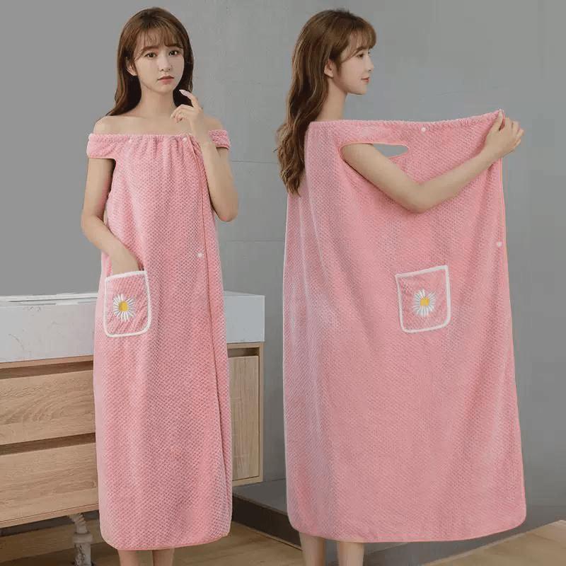Extended and enlarged bath towel for lazy people, home bathrobe ...