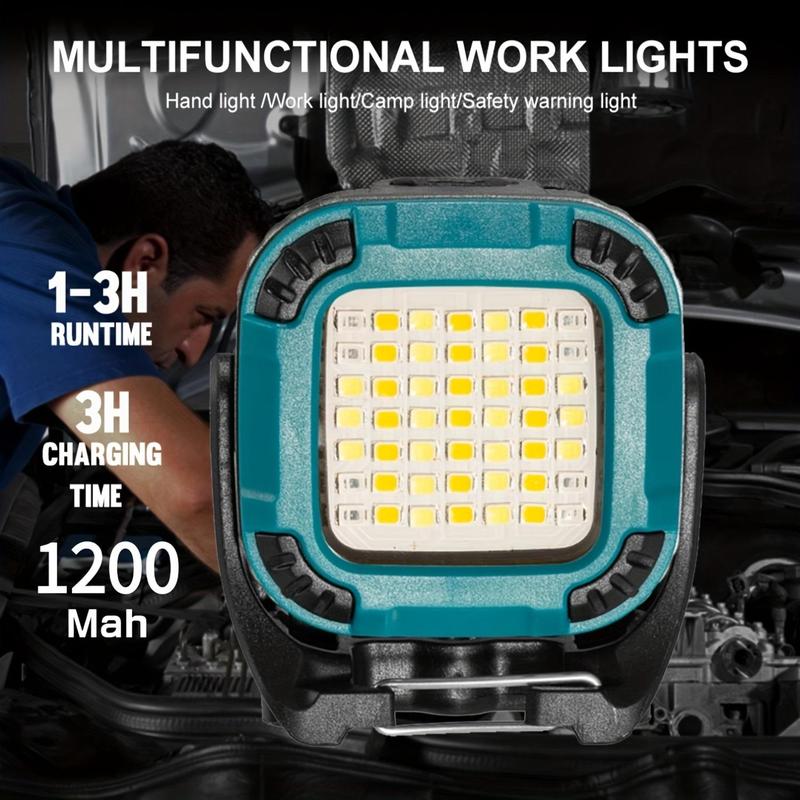 NEW 360 ° Rotating Head Portable COB Work Light - Rechargeable EDC ...