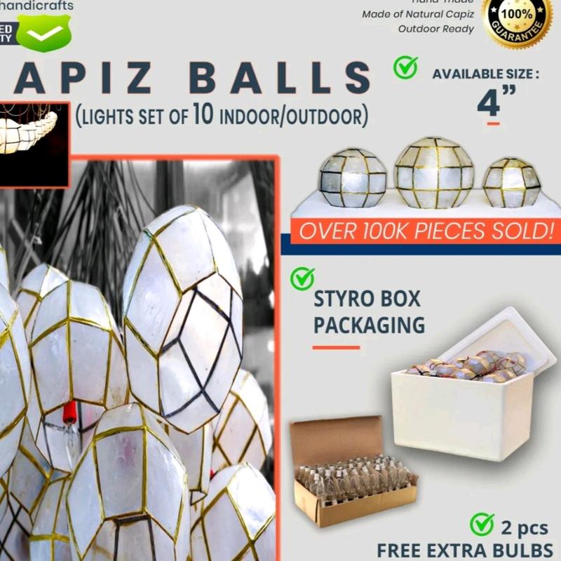 CAPIZ BALL with Lights set of 10- INDOOR/ OUTDOOR-FREE EXTRA - TikTok ...