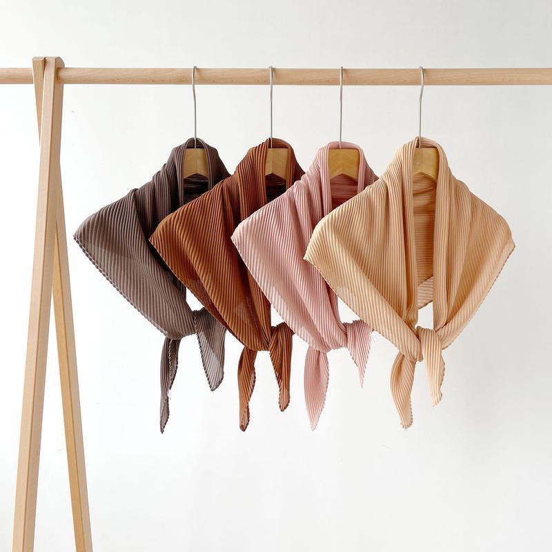 Solid Color 90cm Crinkled Chiffon Square Scarf, Wrinkled Shawl - TikTok ...