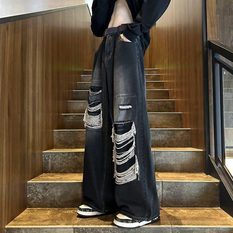 Seluar Jeans Koyak Retro, Gaya Amerika, Untuk Lelaki, Koleksi Musim ...