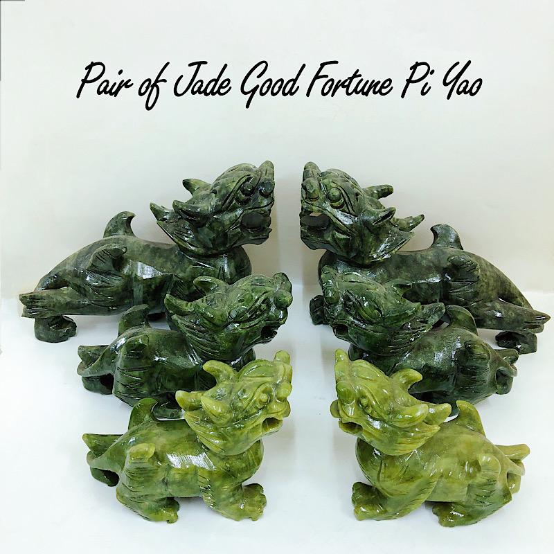 Fengshui Pair of Jade Good Fortune Pi Yao Piyao Pi Xiu - TikTok Shop ...