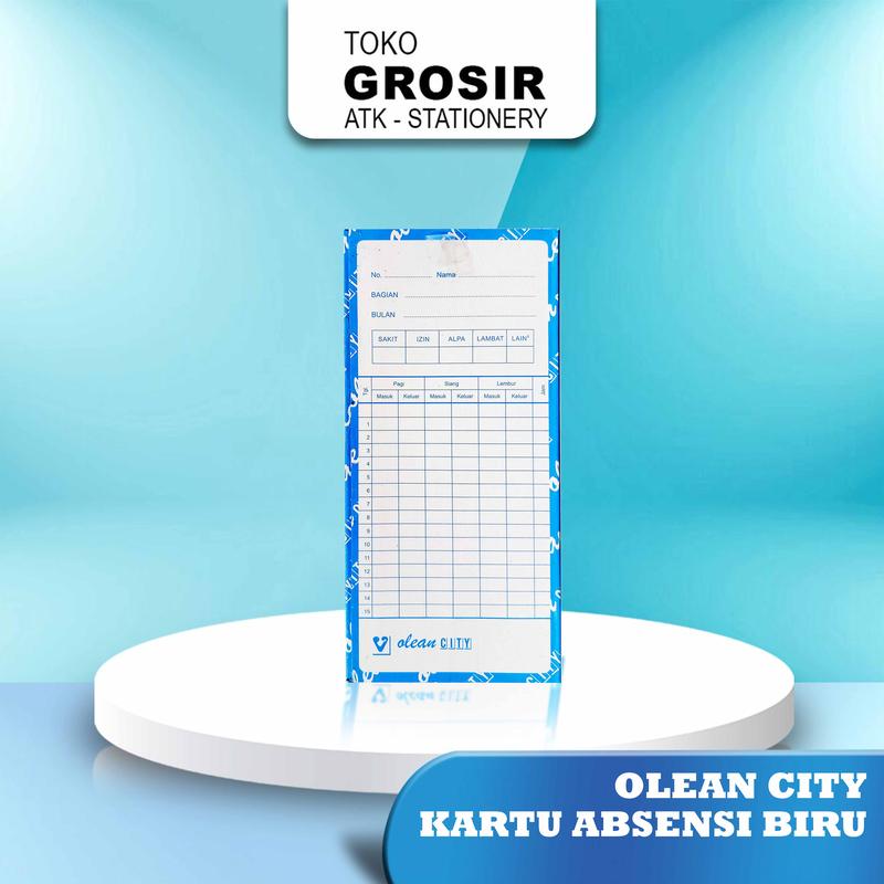 Kartu Absensi OLEAN CITY Absen Manual Ceklok 1 pack isi 100 lembar ...