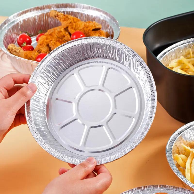 Tinfoil Box Air Fryer Tinfoil Bowl Plate Round Square Disposable ...