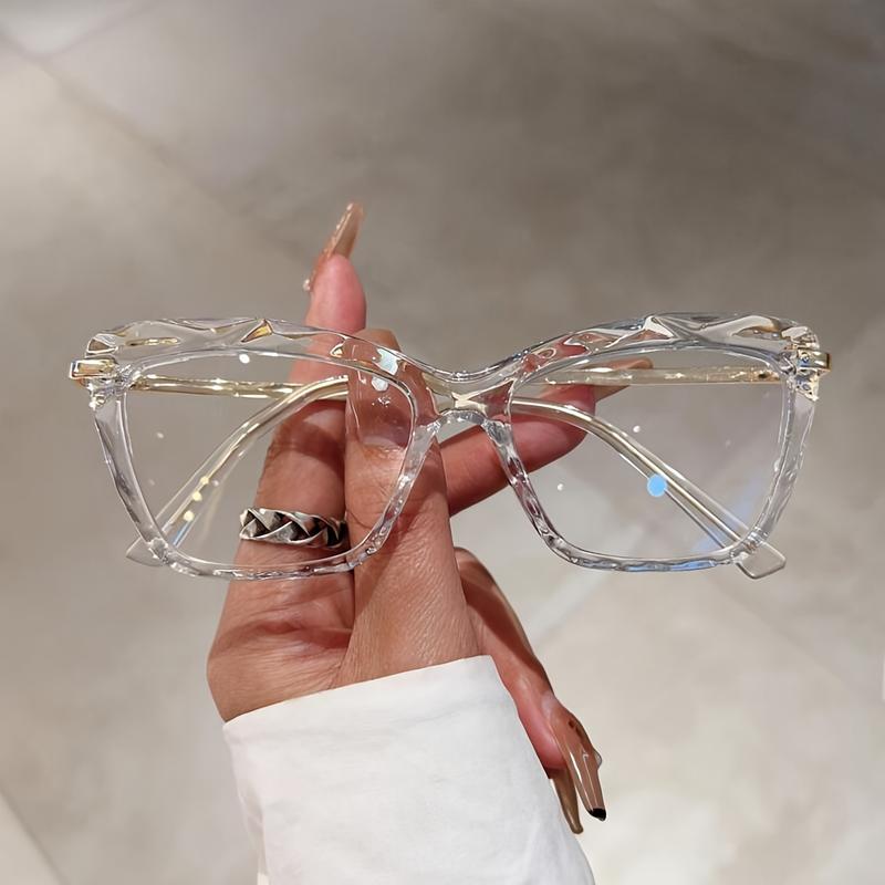 Cat Eye Clear Lens Glasses Y2K Transparent Fashion Decorativ - TikTok ...