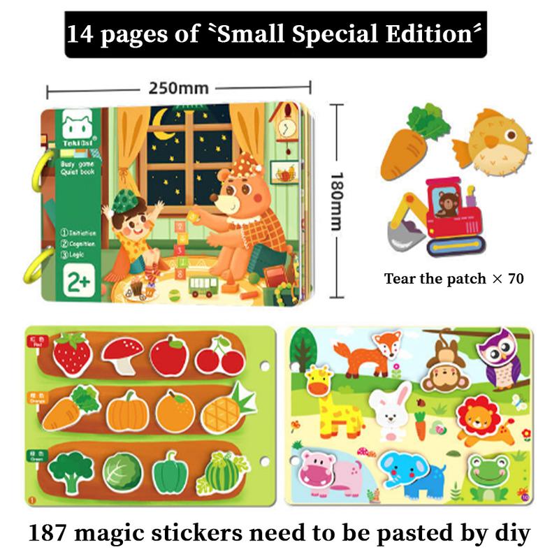 14 Pages Kids Hands-On Sticker Game Busy Book Reusable Early - TikTok ...