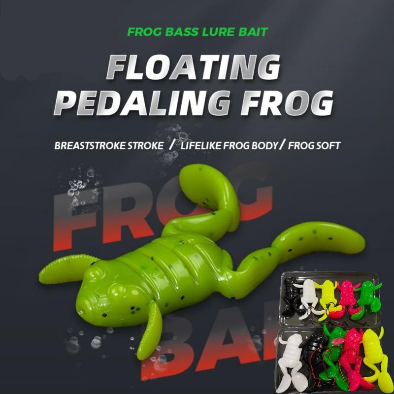 Combo Set TPE Jump Frog Lure and Hook TopWater Lure Umpan Casting ...