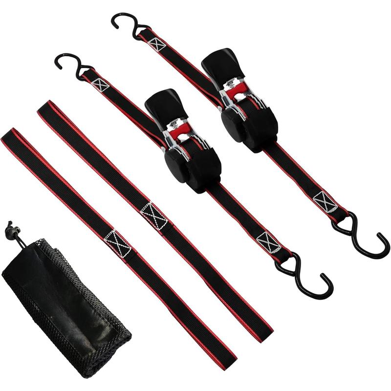 Lekarf Ratchet Straps, Retractable Ratchet Tie Down, 2count Pack 1" x ...