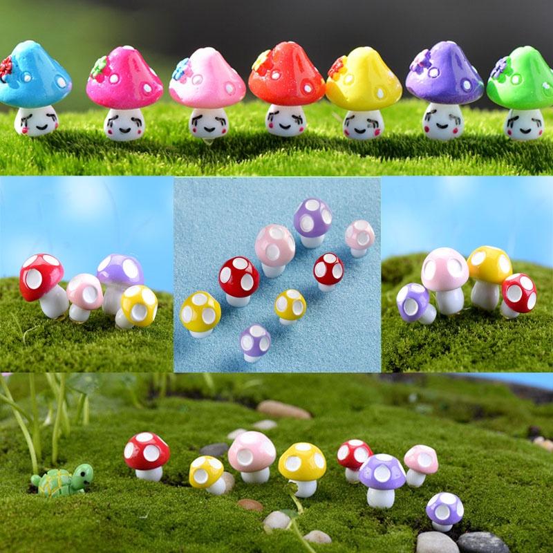 Cendawan Kartun Mini Comel Mikro Landskap Hiasan Berkebun, 10pcs ...