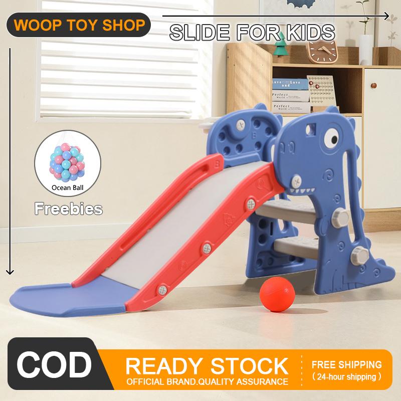 【Free balls】Woop Slide for Kids With Basketball Hoop Kids Slide ...