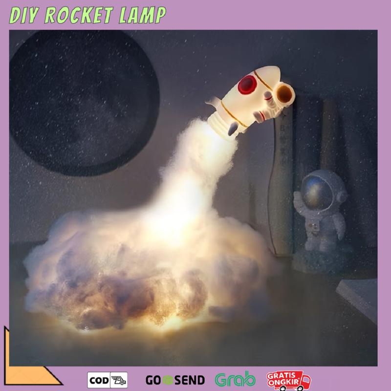 LAMPU TIDUR BENTUK ROKET/ DIY ROCKET LAMP/ DIY ASTRONOT / DEKORASI ...