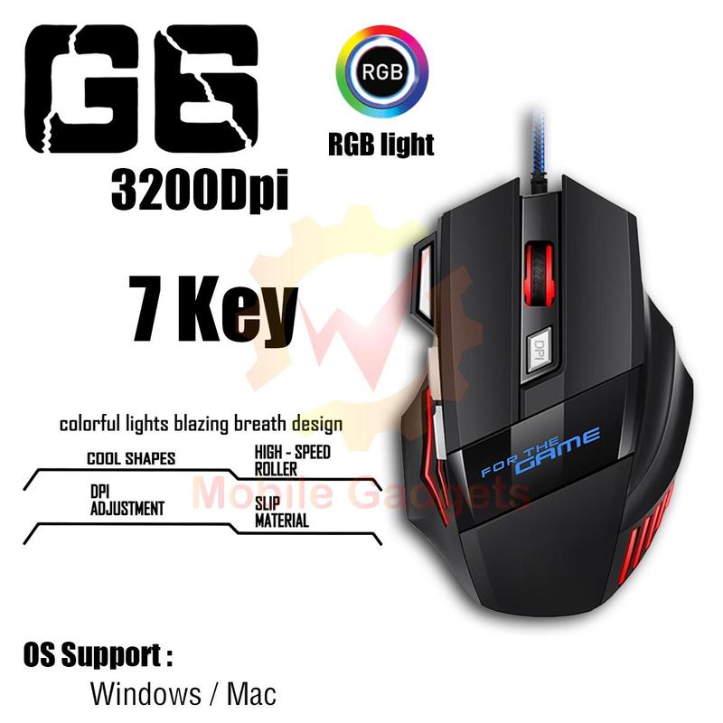Wired G6 Gaming Mouse 3200Dpi Optical Mouse - TikTok Shop Malaysia
