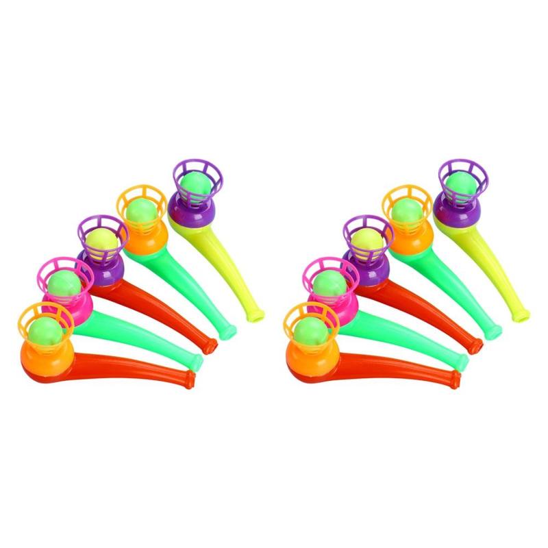 10 Pieces Float Blow Pipe Balls Game Toy Unique Fun for Toddlers ...