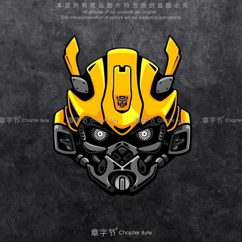 Pelekat Bumper Reflektif, Transformers, Potret Kepala Bumblebee ...