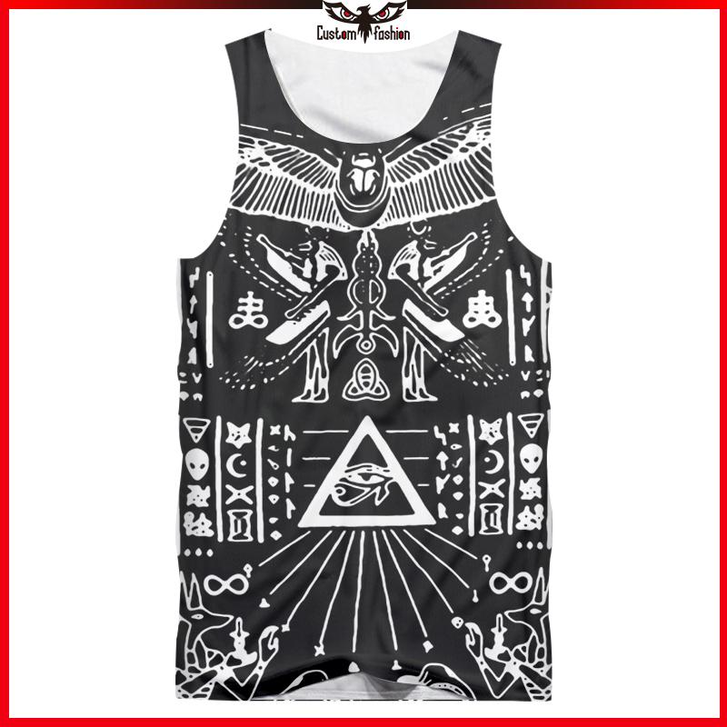 【CustomFashion】 Summer Singlets Street Retro Pattern Vest Harajuku ...