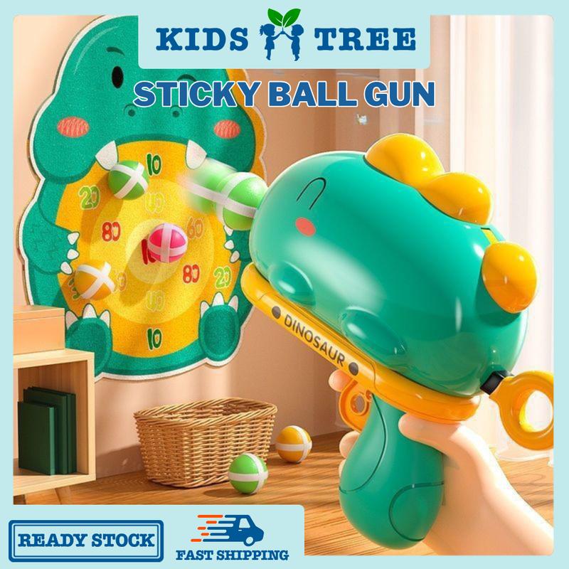 Kids Toy Dinosaur Sticky Ball Gun Shooting Game Hit Target Sticky ...