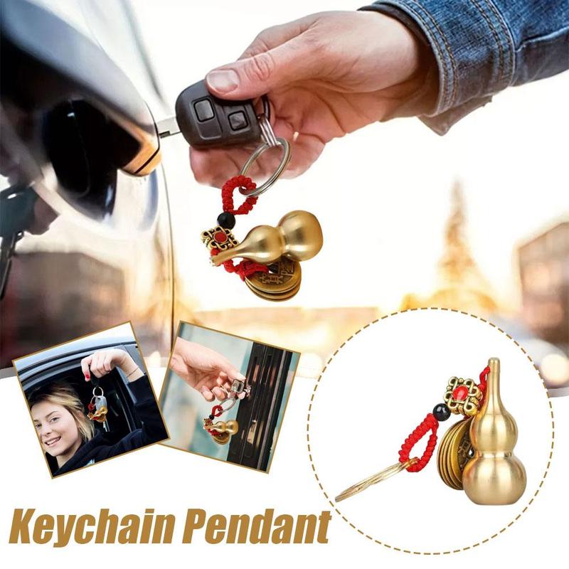 Large Copper Gourd Key Chain With Chinese Feng Shui Coins Fo - TikTok ...