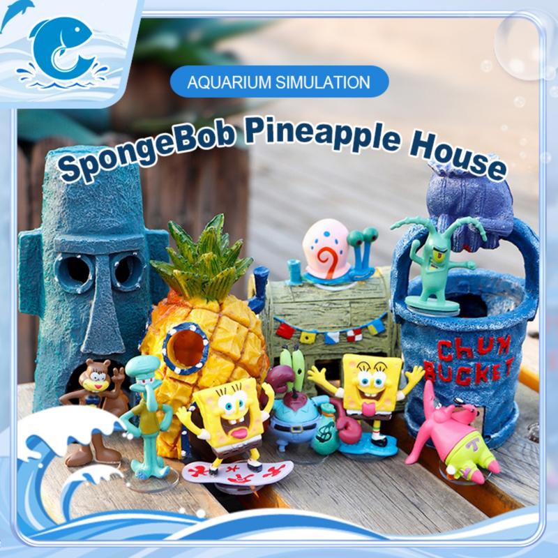 Mini SpongeBob Fish Tank Aquarium Accessories Pineapple Hous - TikTok ...