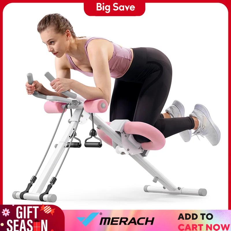MERACH Ab Machine Adjustable Trainer Workout Foldable Knee Protection ...
