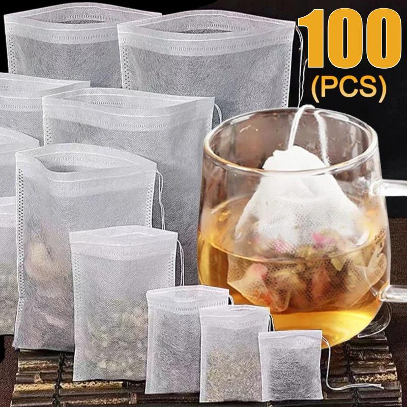 Beg Teh Kain Bukan Tenunan Pakai, 100 / 50 Pcs, dengan Tali Poket ...
