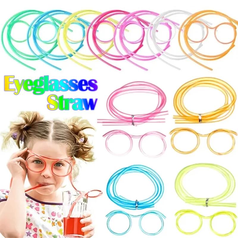 Straw Cermin Mata Lembut, Lucu, Tiub Minum Fleksibel, untuk Bayi ...