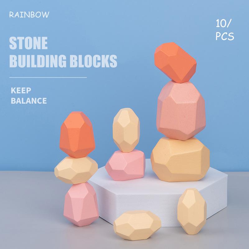 Jk054 Wooden Colored Beech Stone Jenga Hot Sale Children Adult - TikTok ...