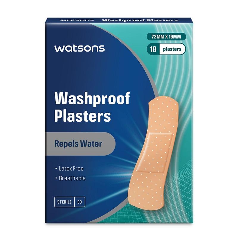 WATSONS Washproof Breathable Plasters 10's - TikTok Shop Malaysia