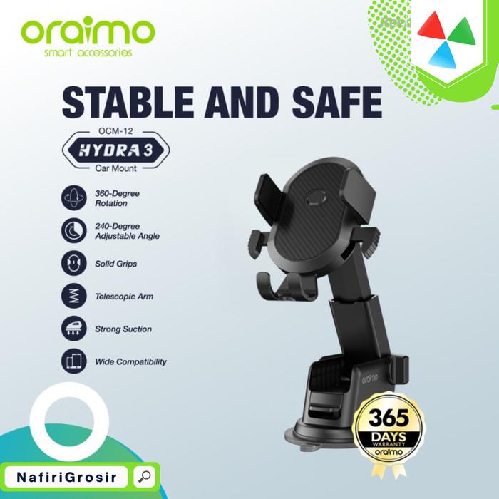 Jual ORAIMO HYDRA 3 STABLE SAFE CAR MOUNT UNIVRSAL PHONE HOLDER OCM-12 ...