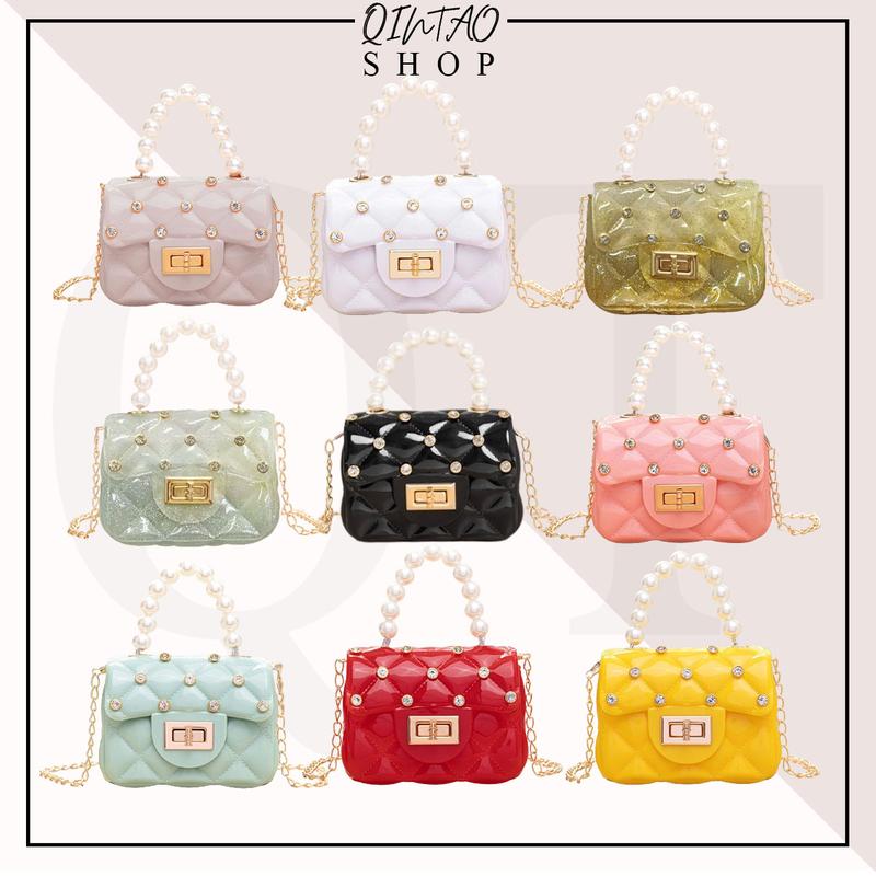 QT Connie Cute Jelly Mini Pearl Bag Girls Silicone Coin Purs - TikTok ...