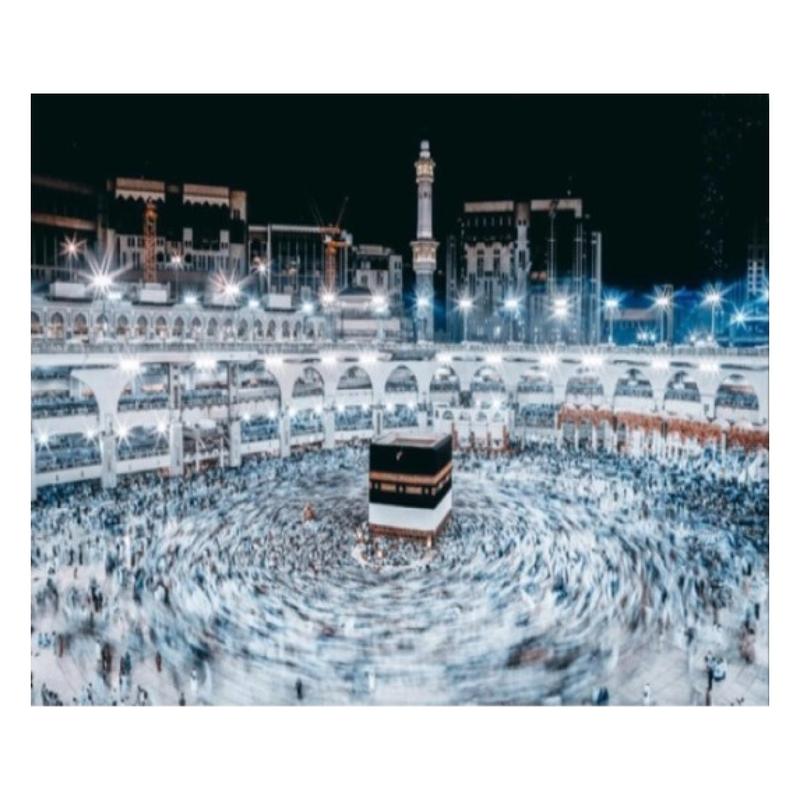 60x50cm Mekkah/ Mecca Kaabah 5D Lukisan Berlian Bulat DIY Hiasan ...