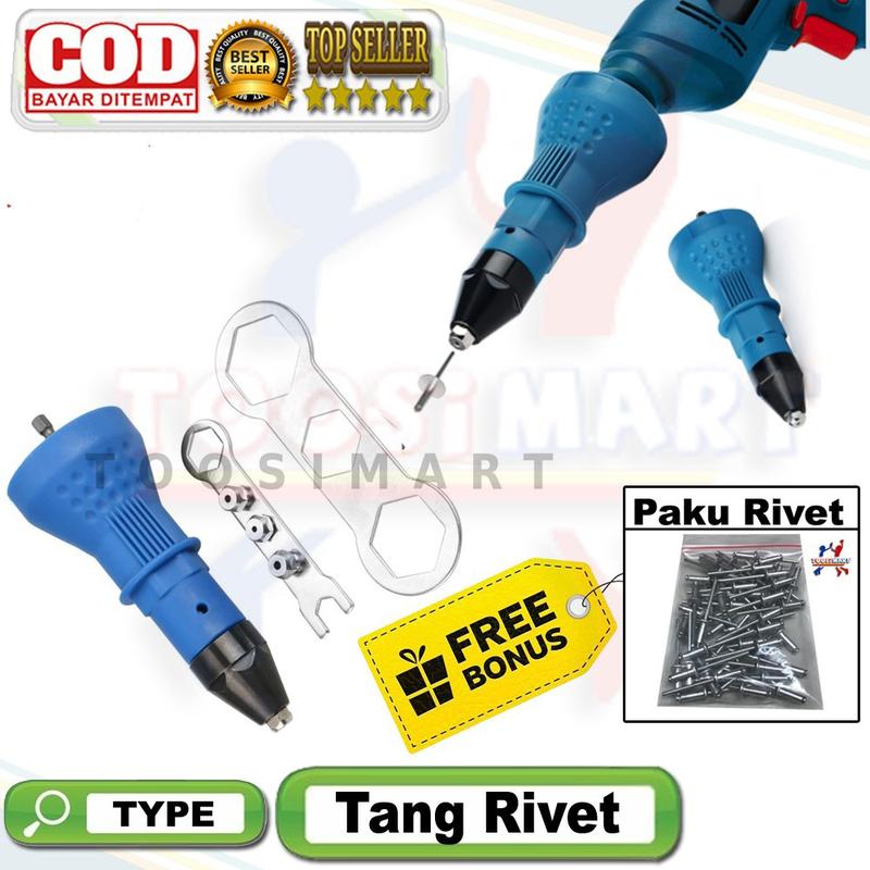 Alat Tang rivet rivet alat konektor adaptor mata bor bonus paku - Shop ...