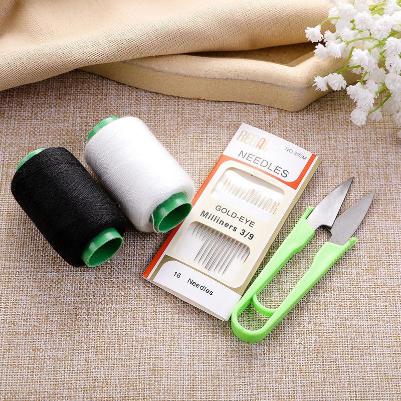Kit Jahit, Buatan Tangan, Benang Jahit, untuk Pakaian, Hitam dan Putih ...