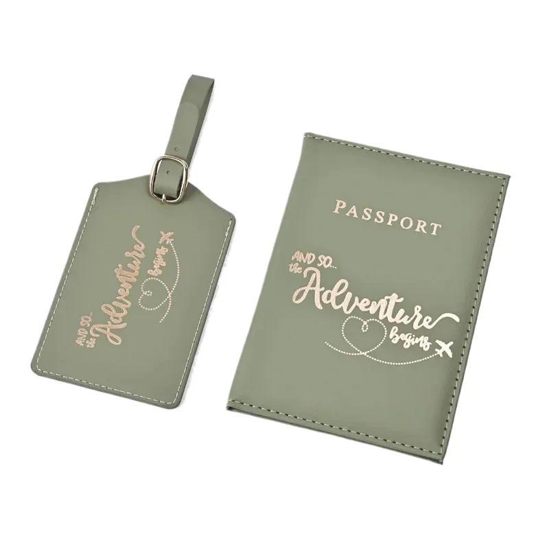 Fashion PU Letter Print Passport Caver Air Ticket Clip Passport ...