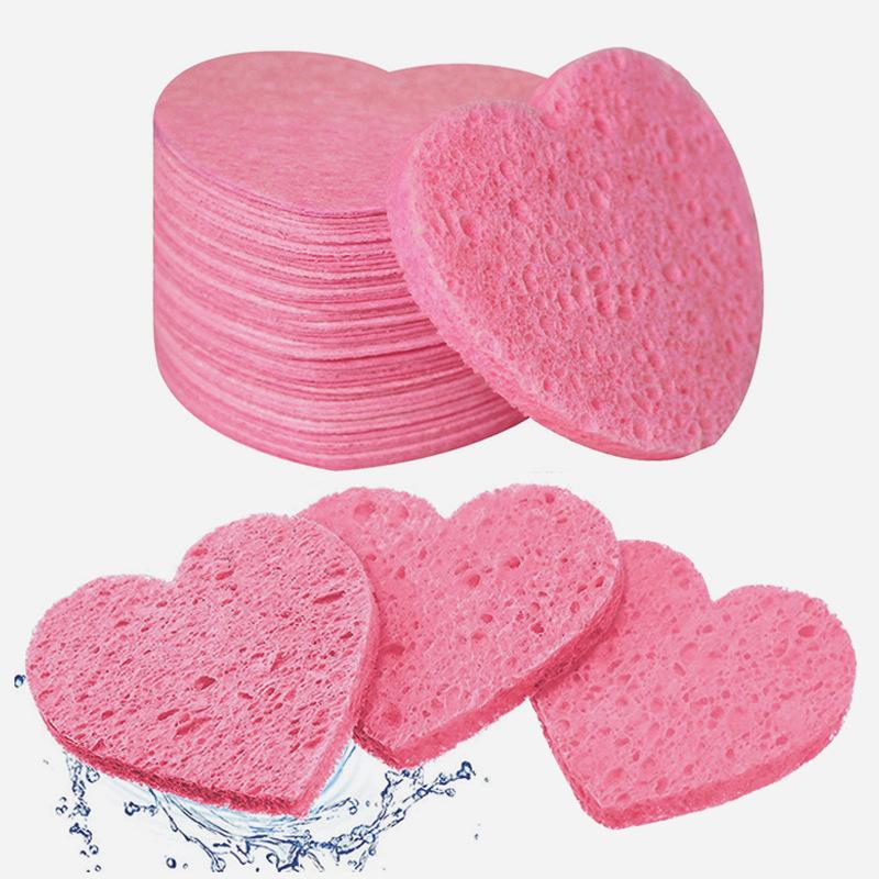 10/20/30PCS Facial Sponges Heart Shape Sponges Facial Cleansing ...