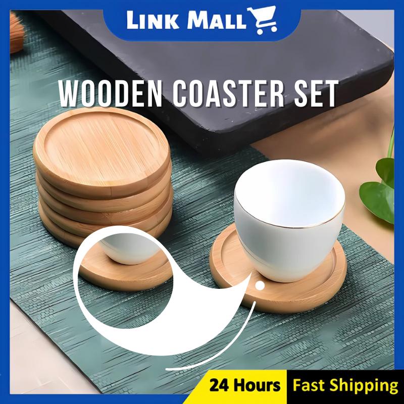 Alas Pelindung Meja Wooden Coaster Set Placemat Wooden Mat Lapik ...