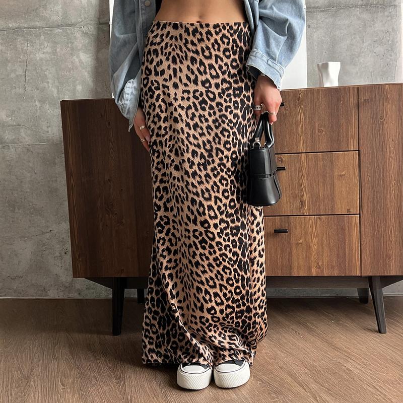 Leopard Print Skirt European and American 2025 Summer New High Waist ...