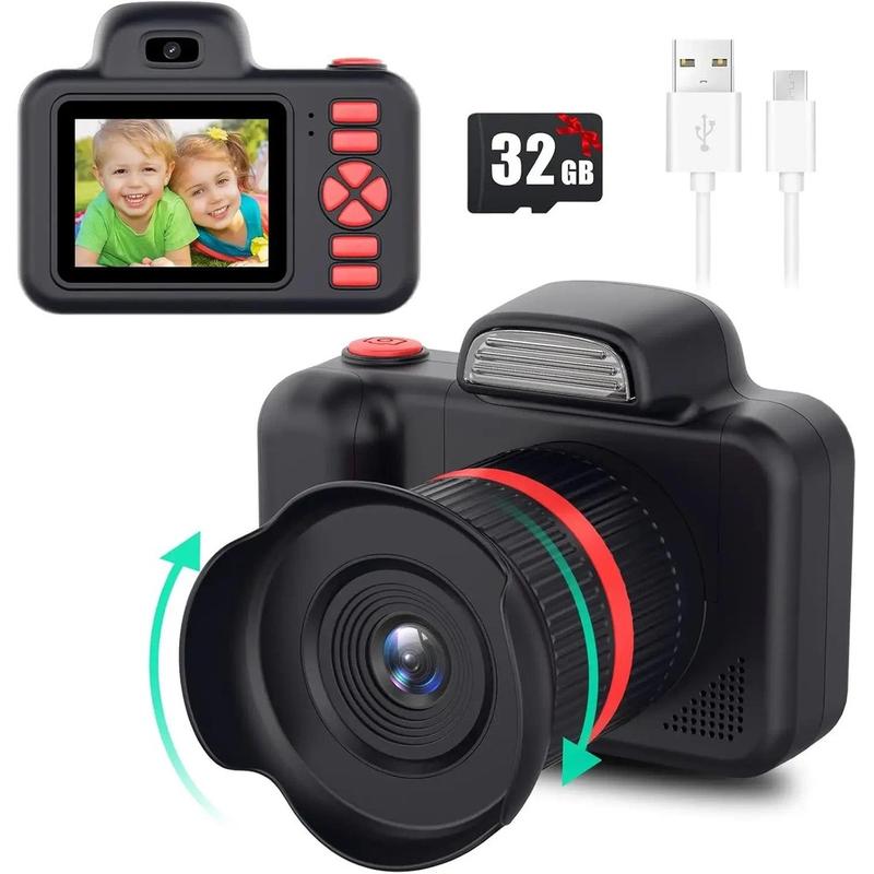 Long Lens Zoom Mini Camera Toys Flash 1080P Photo Video Camera 2.0 inch ...