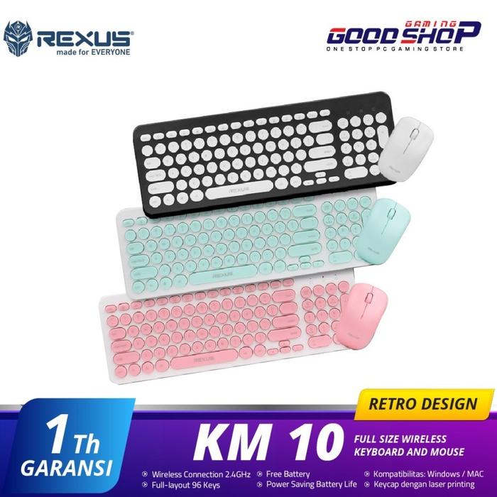 Jual Rexus KM10 / KM 10 Keyboard Mouse WIreless Combo - Lilly Green ...