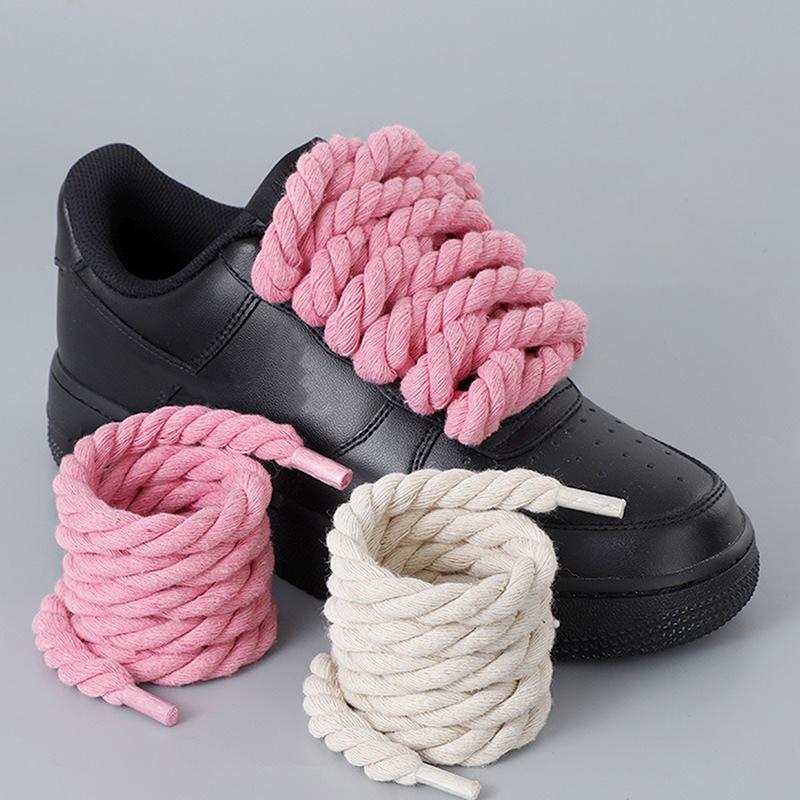 2Pcs Round Thick Rope Laces Polyester Cotton Solid Color Laces - TikTok ...