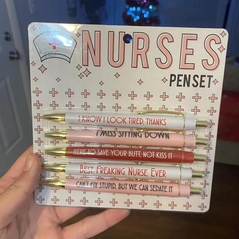 5Pcs Funny Pens Set for Nurses,Novelty Pens with Inspirational - TikTok ...